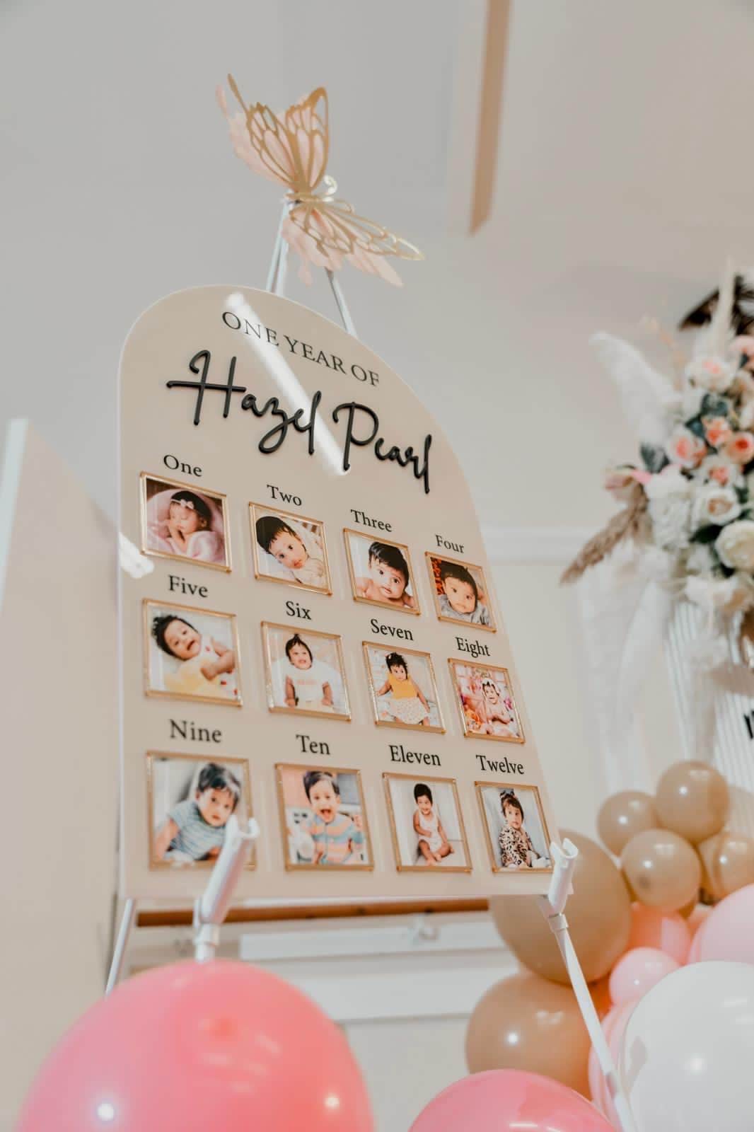 Personalised Acrylic Baby Milestone Board - One Year Memory Keepsake ...