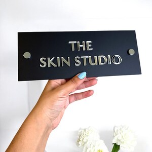 Perspex Logo Sign for Door or Wall, Modern 3D Acrylic Salon Sign With ...