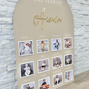 1st Birthday Photo Board, First Birthday Milestone Plaque, My First ...