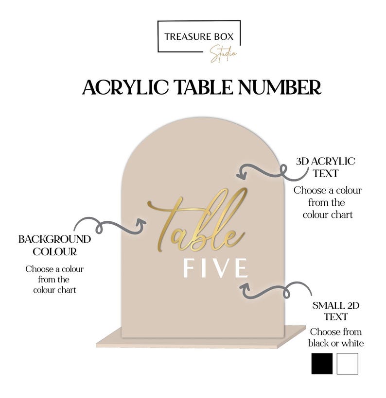 3D Acrylic Arched Table Numbers, Wedding Table Numbers, Acrylic Table ...