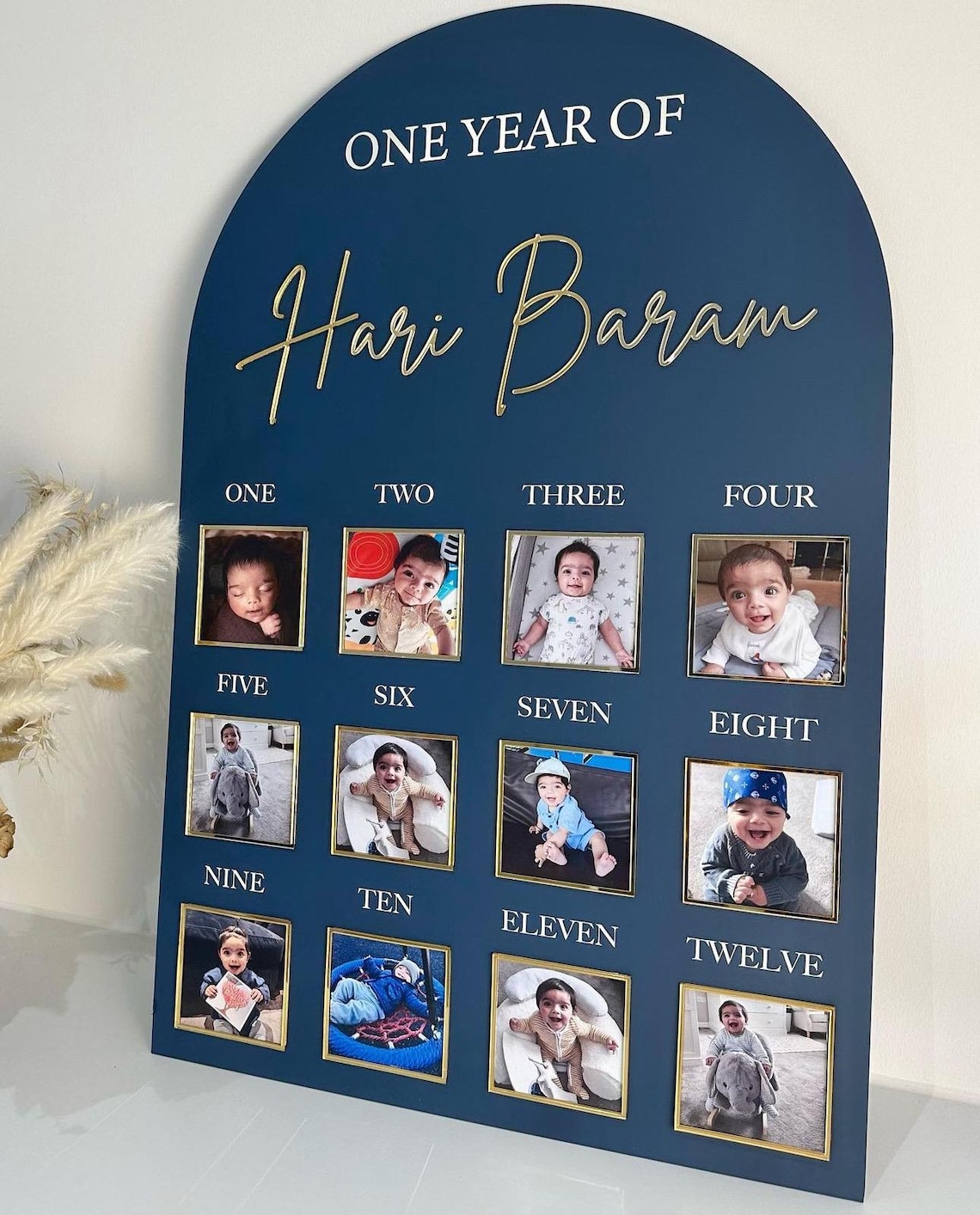 1st Birthday Photo Board, First Birthday Milestone Plaque, My First ...