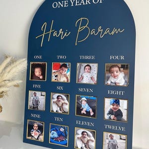 1st Birthday Photo Board, First Birthday Milestone Plaque, My First ...