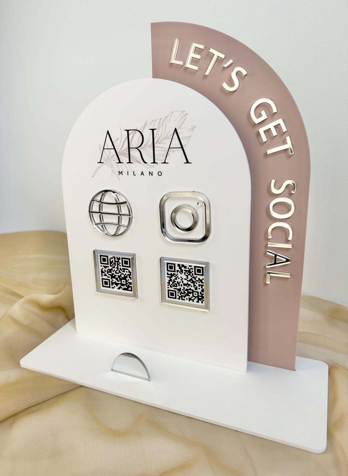 Acrylic Social Media Sign, QR Code Acrylic Sign for Social Media, QR ...