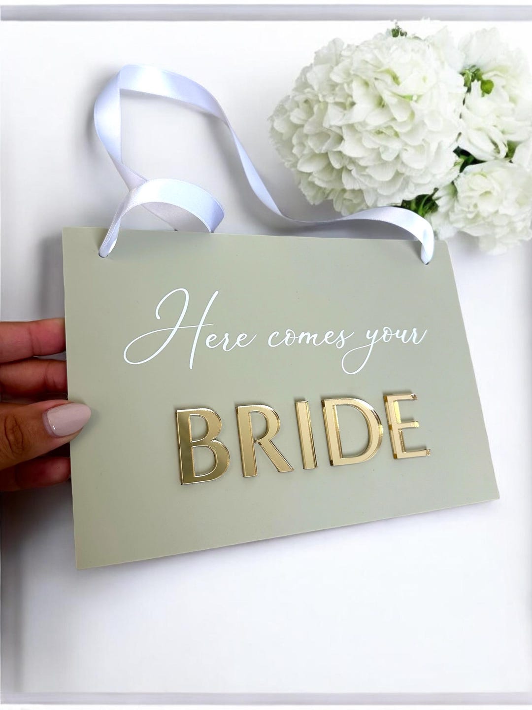 Page Boy Sign, Acrylic Here Comes Your Bride Plaque, Wedding Sign for ...