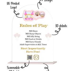 Acrylic Play Rules Sign, Soft Play Business Sign, Bouncy Castle ...
