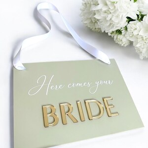 Page Boy Sign, Acrylic Here Comes Your Bride Plaque, Wedding Sign for ...