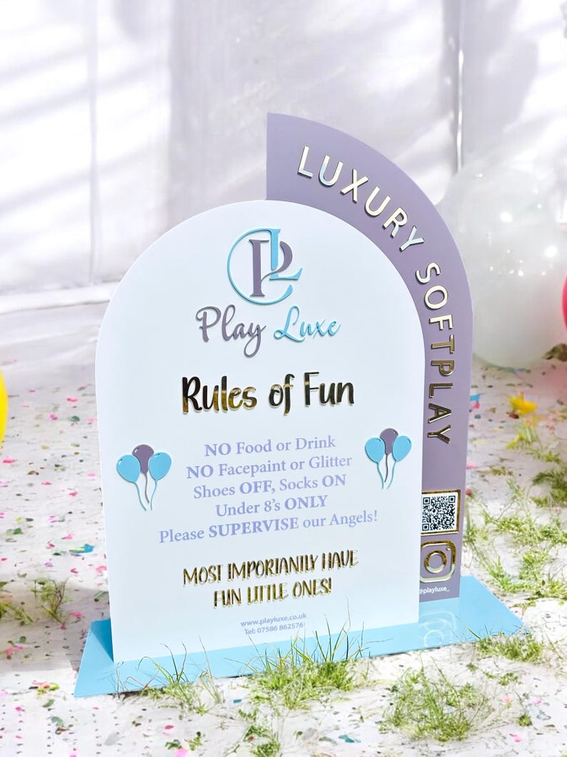 Acrylic Play Rules Sign, Soft Play Rules, Bouncy Castle Business ...