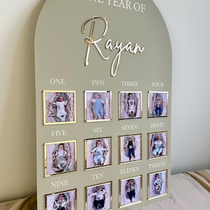 1st Birthday Photo Board, First Birthday Milestone Plaque, My First ...