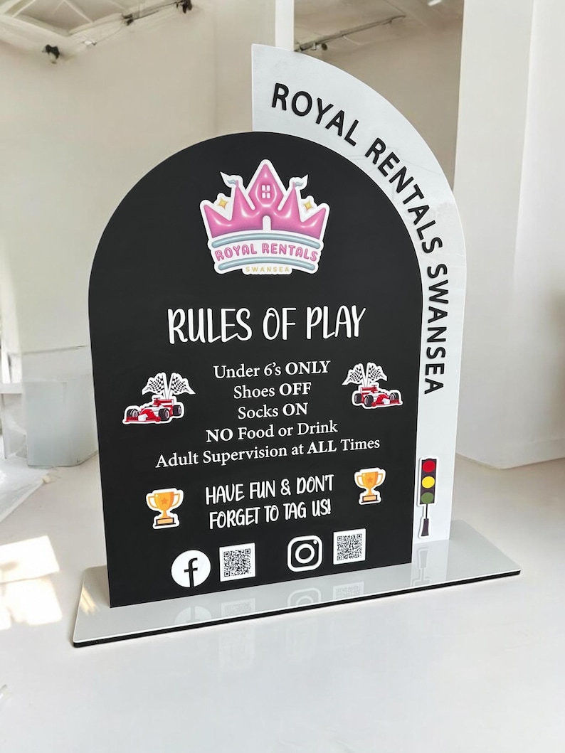 Acrylic Play Rules Sign, Soft Play Rules, Bouncy Castle Business ...