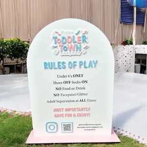 Acrylic Play Rules Sign, Soft Play Business Sign, Bouncy Castle ...