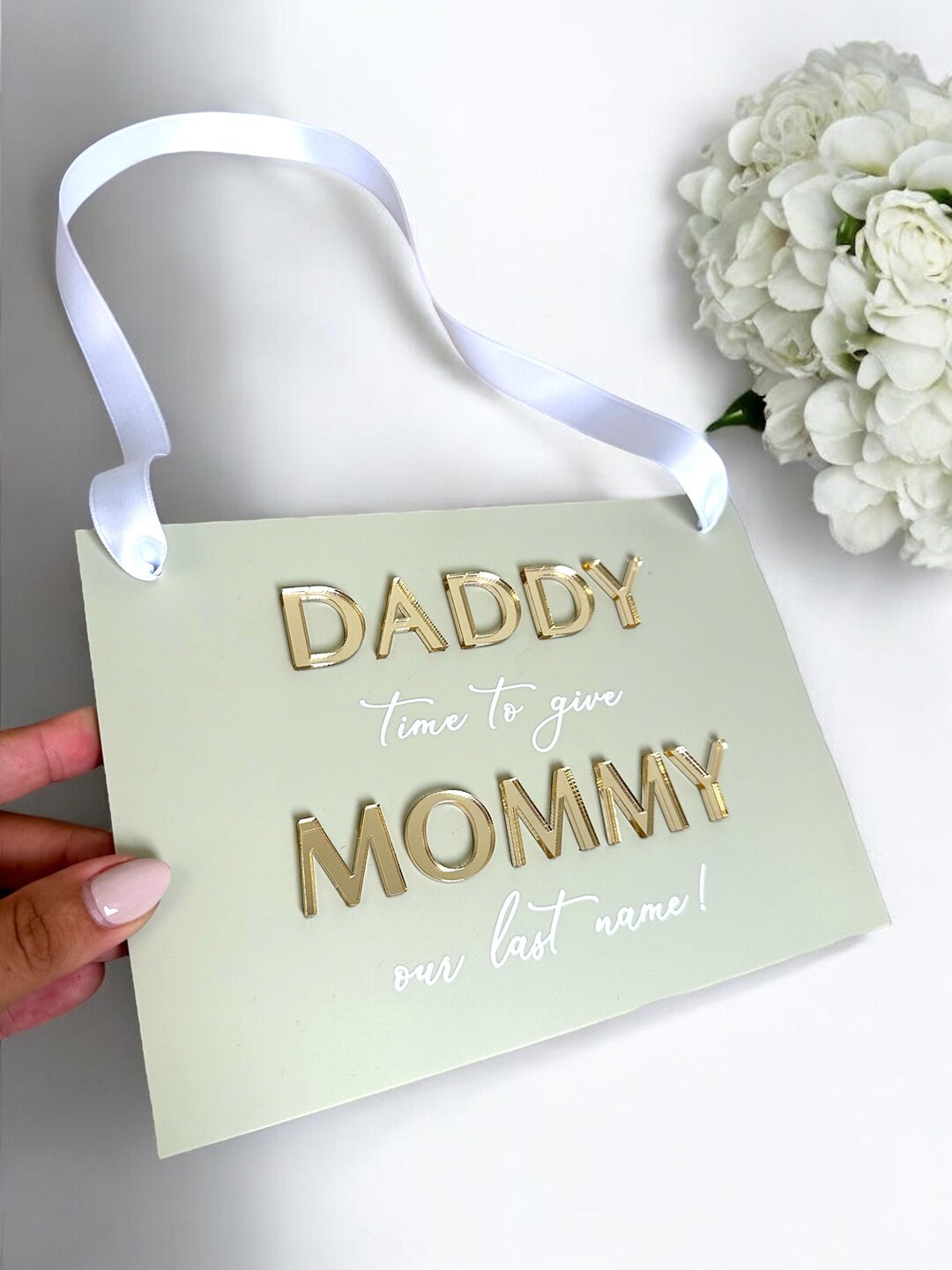 Page Boy Sign, Daddy It's Time to Give Mommy Our Last Name, Wedding ...