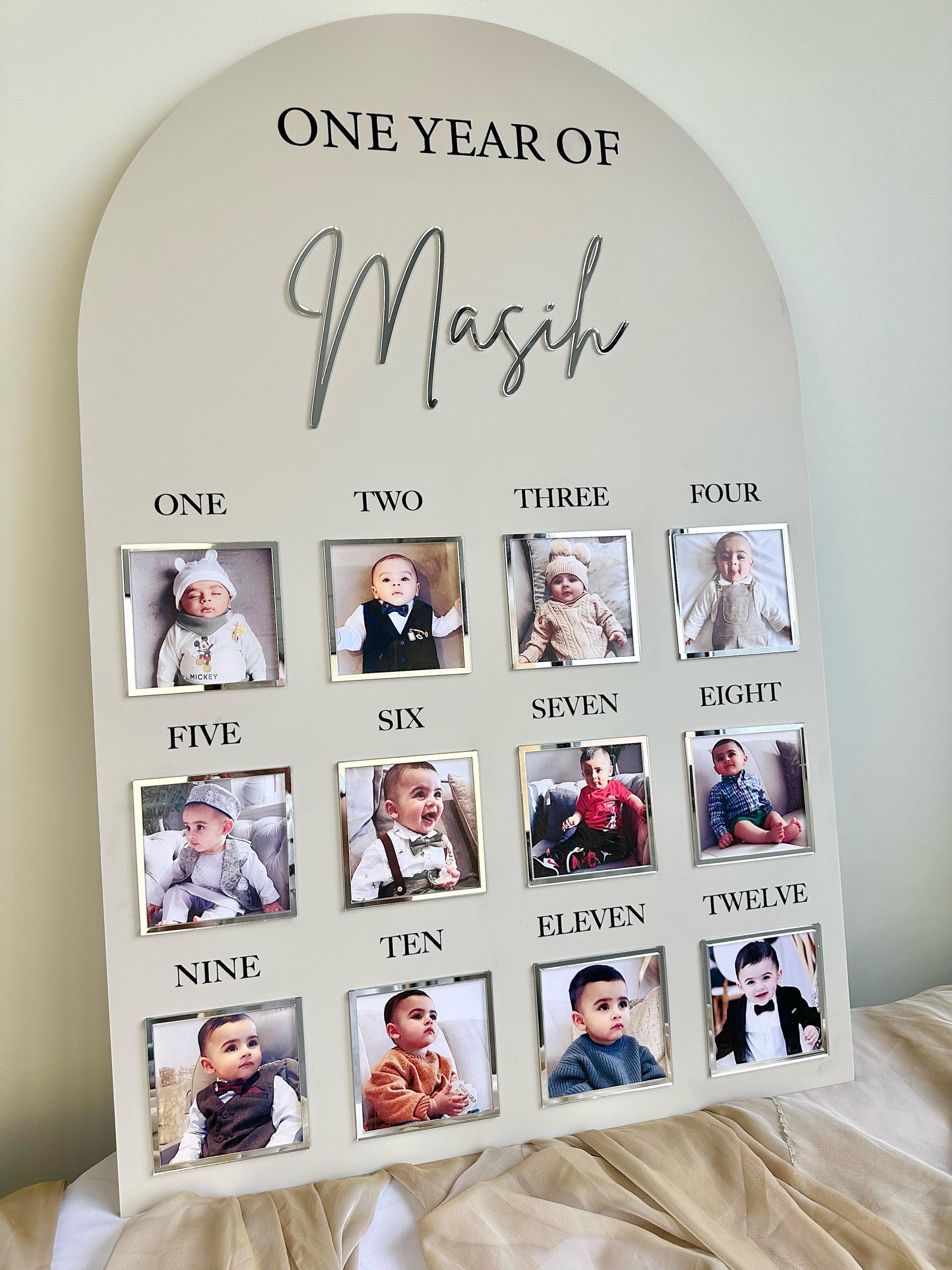 1st Birthday Keepsake Gift Baby First Year Photo Frame, Personalized ...