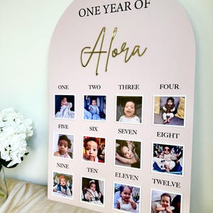 1st Birthday Photo Board, First Birthday Milestone Plaque, My First ...