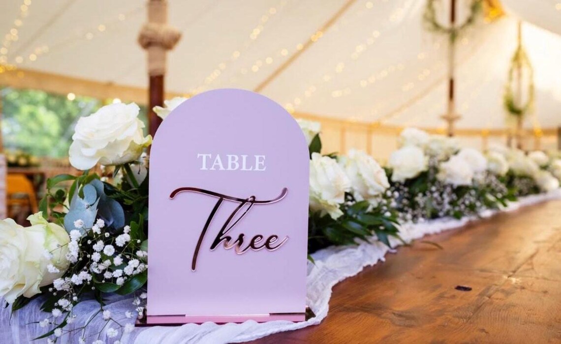3D Acrylic Arched Table Numbers, Wedding Table Numbers, Acrylic Table ...