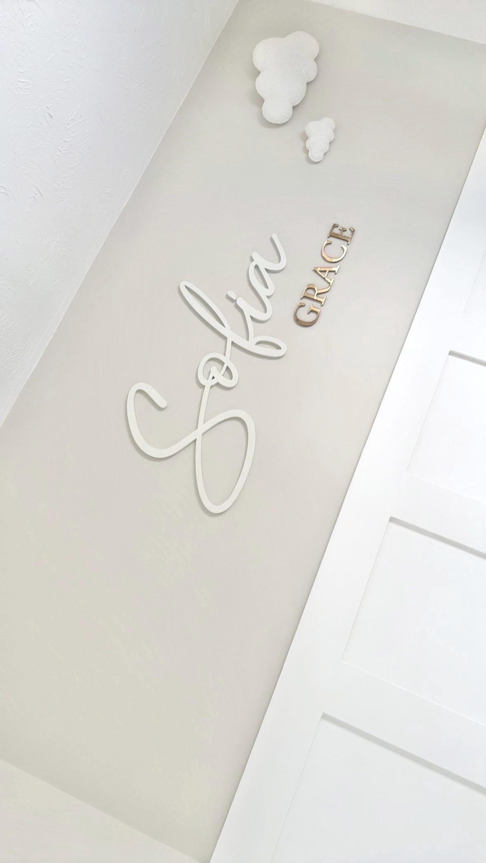 Custom Double Name Sign, First and Middle Name, Personalised Baby Gift ...