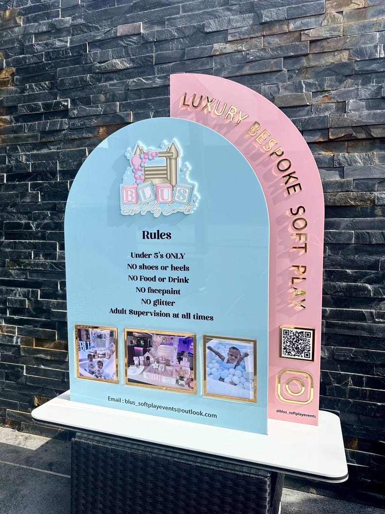 Acrylic Play Rules Sign, Soft Play Business Sign, Bouncy Castle ...