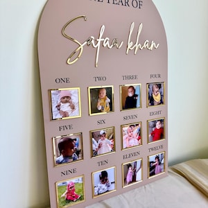 One Year of Baby Board, Acrylic Milestone Board, My First Year Sign ...