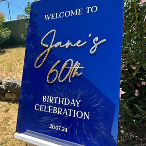 Acrylic Birthday Welcome Sign, Perspex Happy Birthday Sign, Bday Party ...