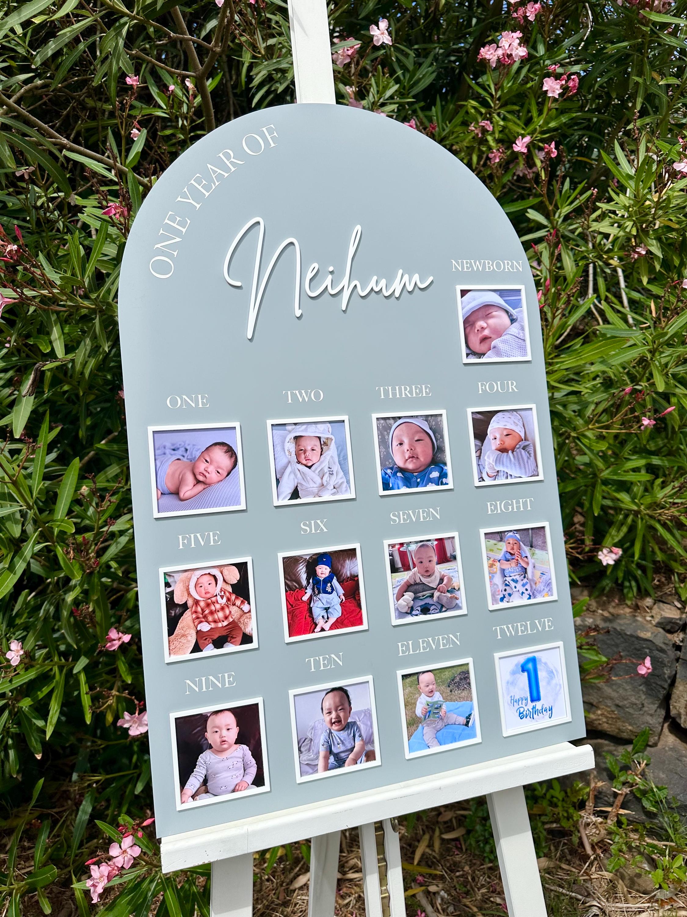 Acrylic Baby Milestone Board for 1st Birthday and Monthly Celebrations ...