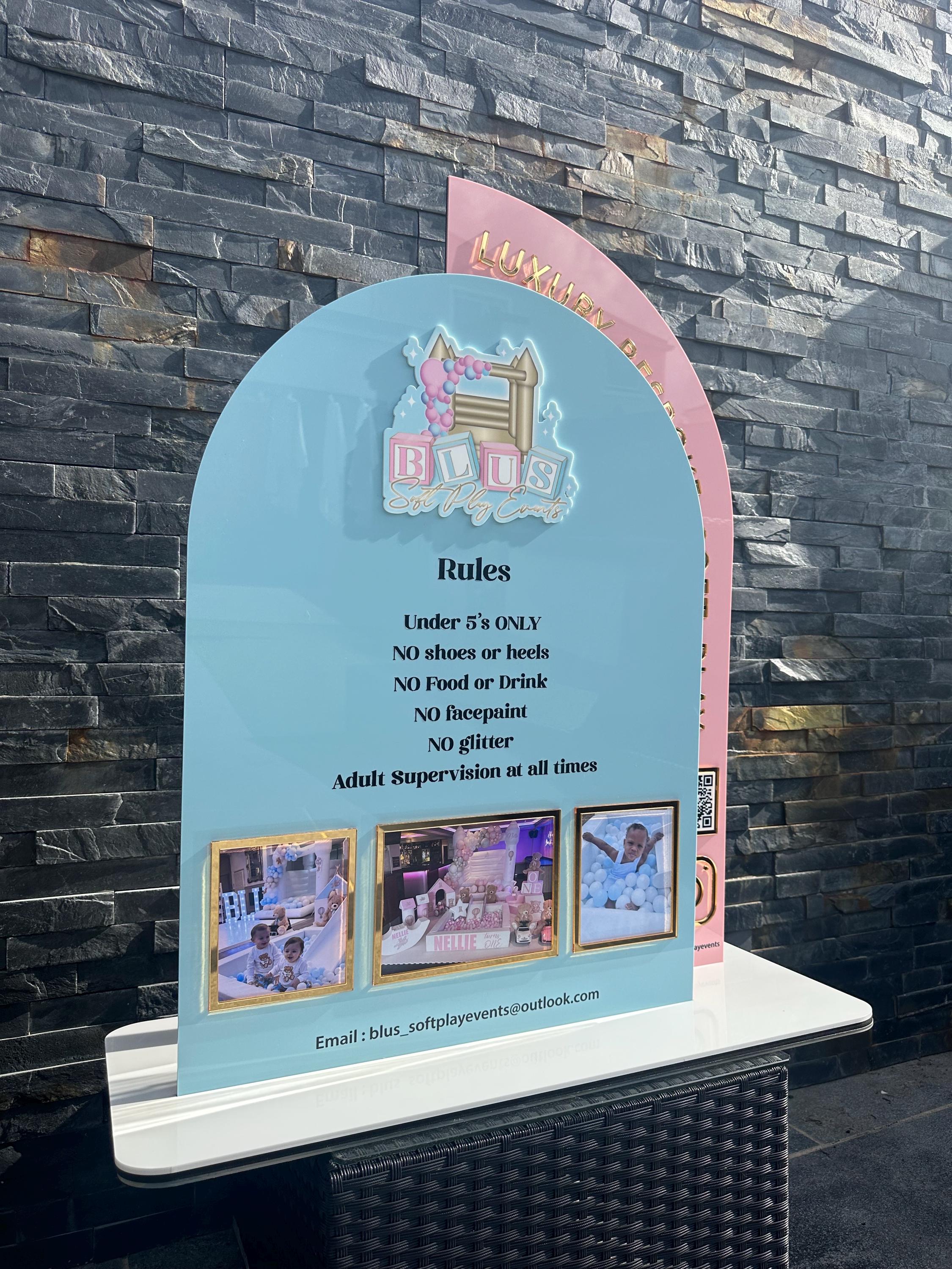 Acrylic Play Rules Sign, Soft Play Business Sign, Bouncy Castle ...