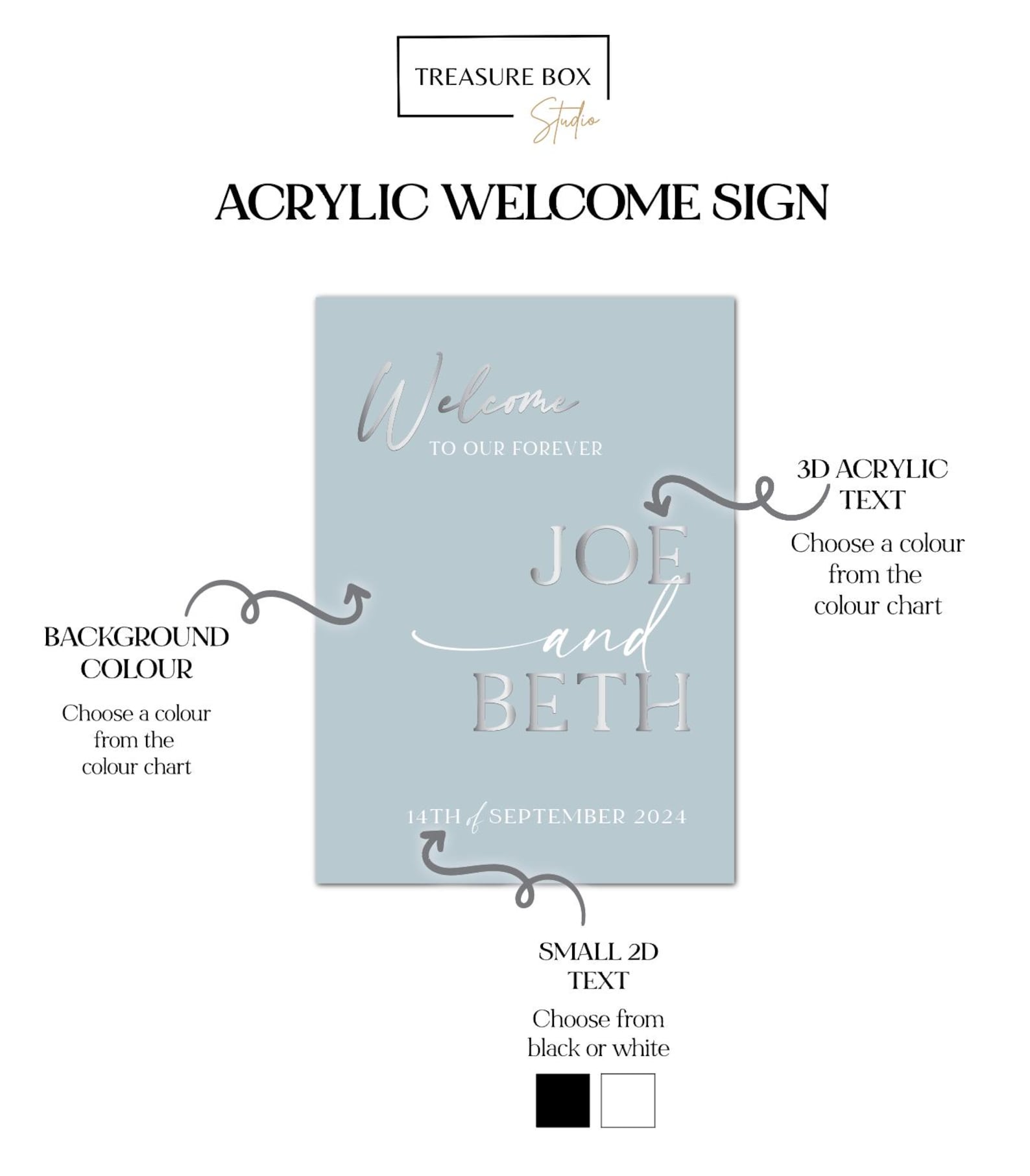 Acrylic Wedding Welcome Sign, 3D Acrylic Entrance Signage, Perspex ...