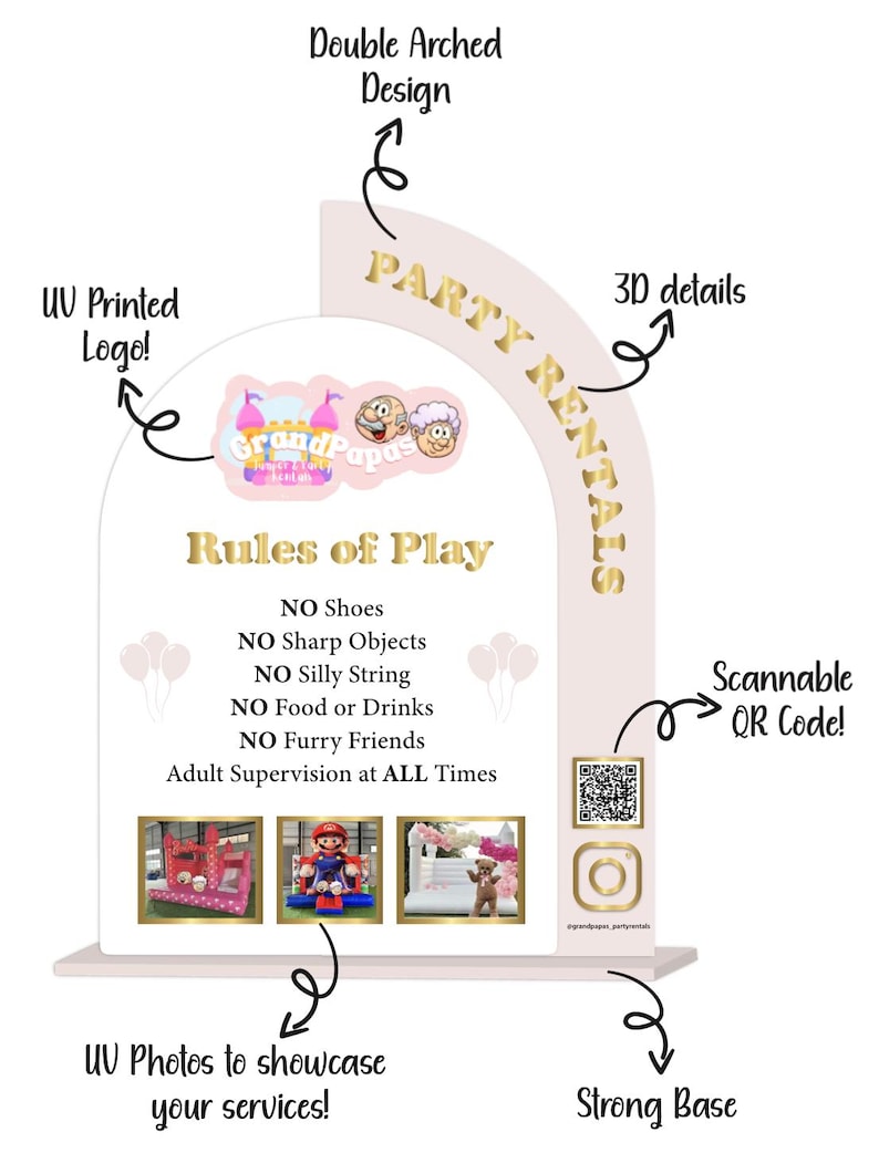 Acrylic Play Rules Sign, Soft Play Rules, Bouncy Castle Business ...