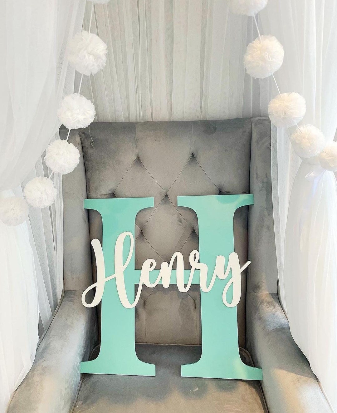 Giant Wall Initial, Personalised Letter Name Sign, Custom Wall Mount ...