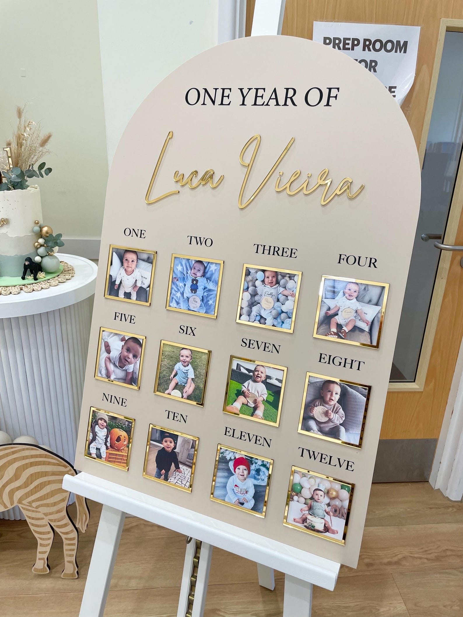 1st Birthday Photo Board, First Birthday Milestone Plaque, My First ...