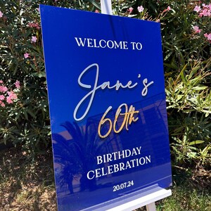 Acrylic Birthday Welcome Sign, Perspex Happy Birthday Sign, Bday Party ...