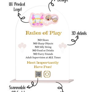 Custom Perspex Soft Play Rules Sign, Logo Play Rules Sign, Business ...