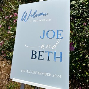 Modern Acrylic Wedding Welcome Sign, Custom Entrance Sign, Personalised ...
