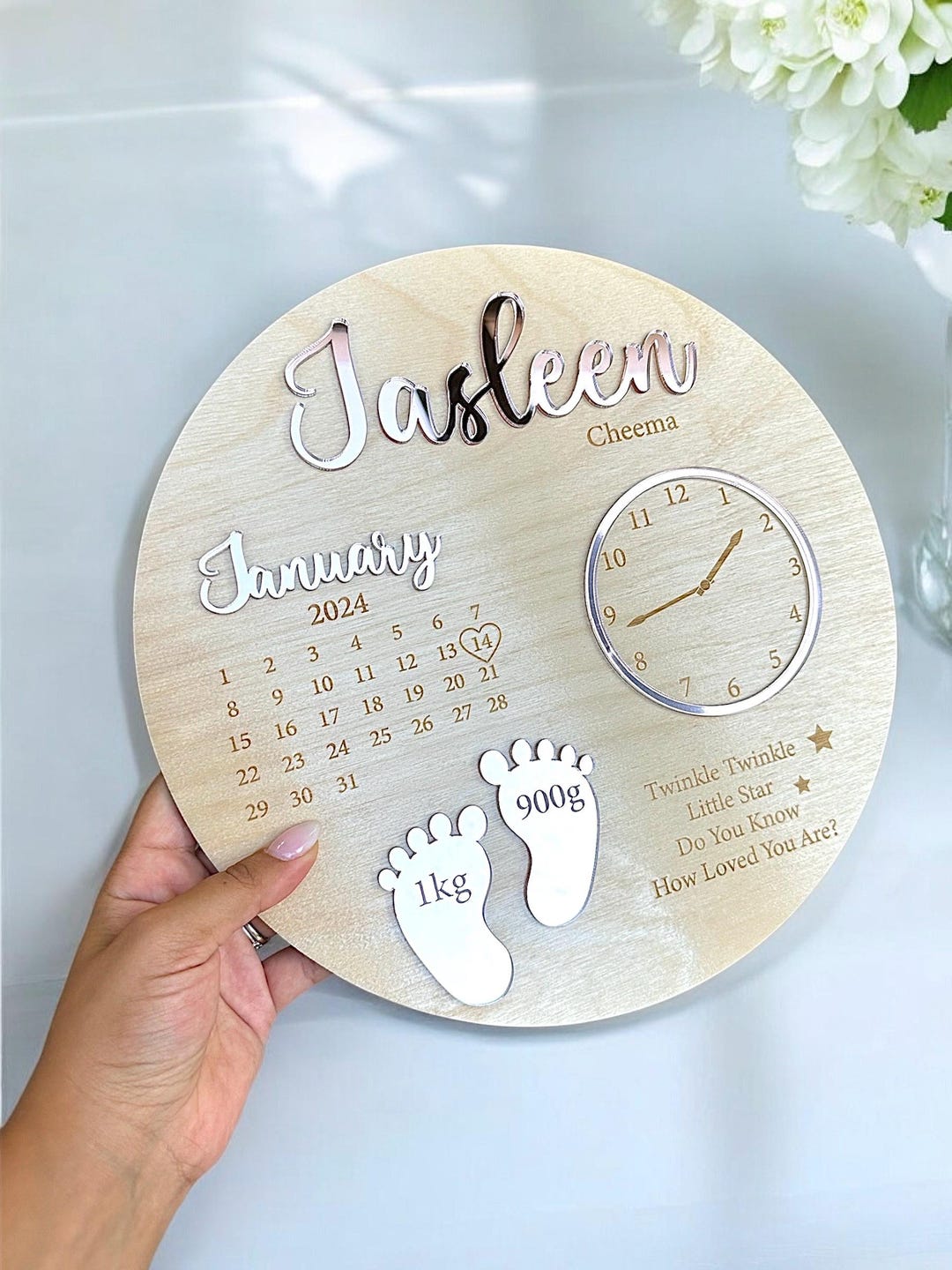 Personalized Baby Keepsake Plaque Birth Announcement Gift Sign, New ...