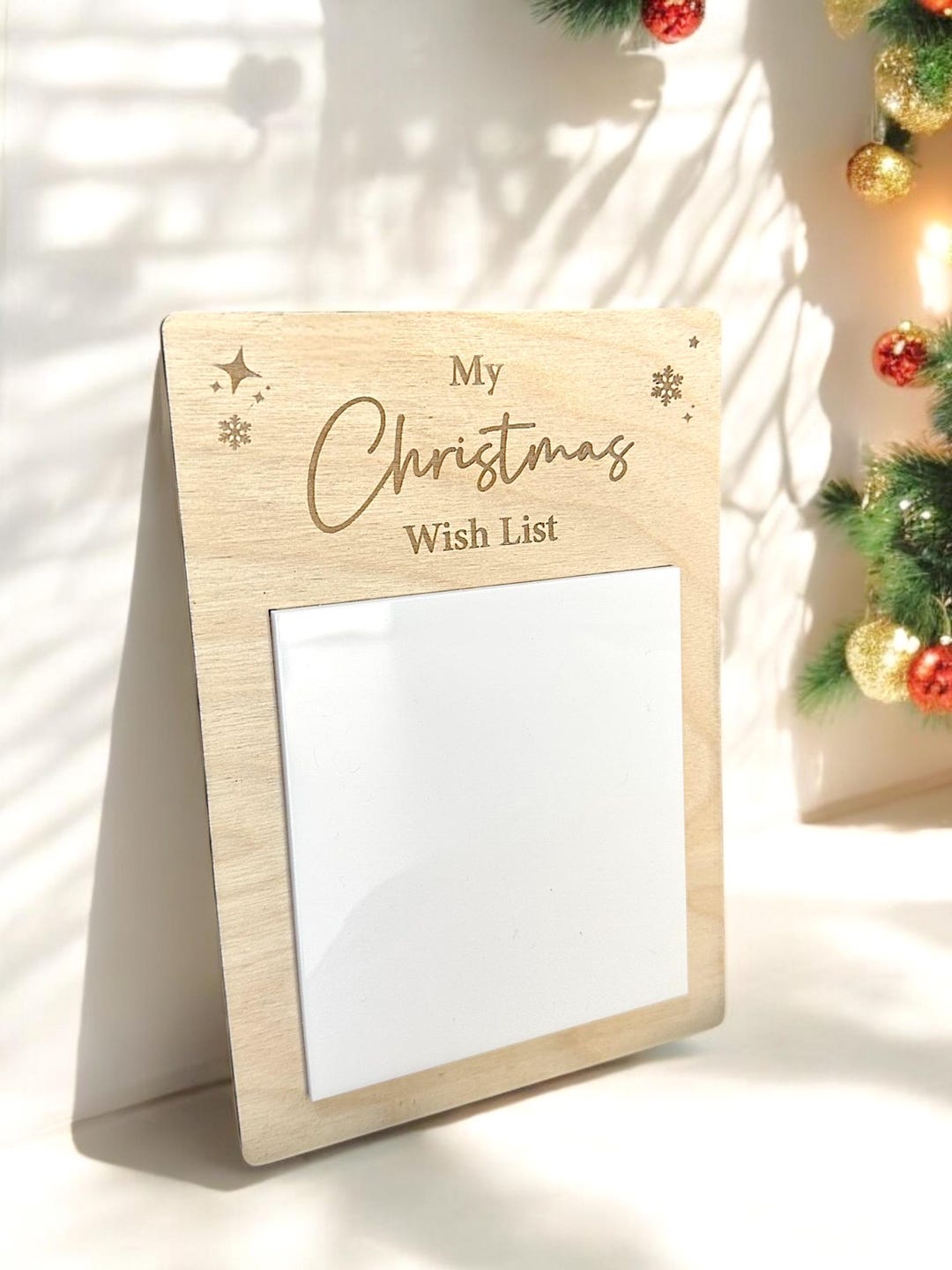Christmas Wish List Board With Magnet and Pen, Xmas Wooden Reusable ...