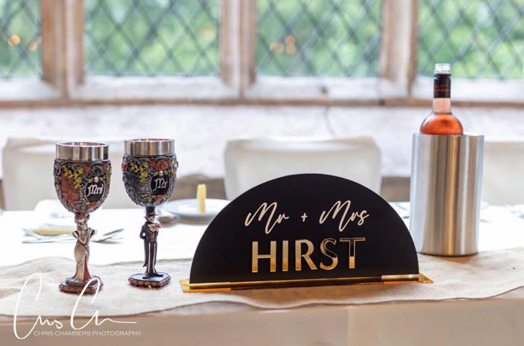 Custom Mr & Mrs Head Table Sign, Personalised 3D Acrylic Mr and Mrs ...