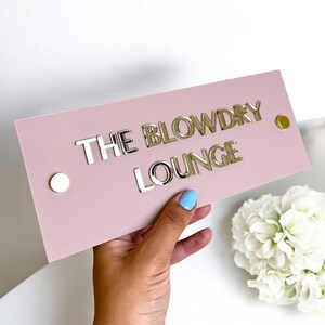 Perspex Logo Sign for Door or Wall, Modern 3D Acrylic Salon Sign With ...