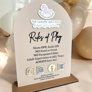 Custom Perspex Soft Play Rules Sign, Logo Play Rules Sign, Business ...
