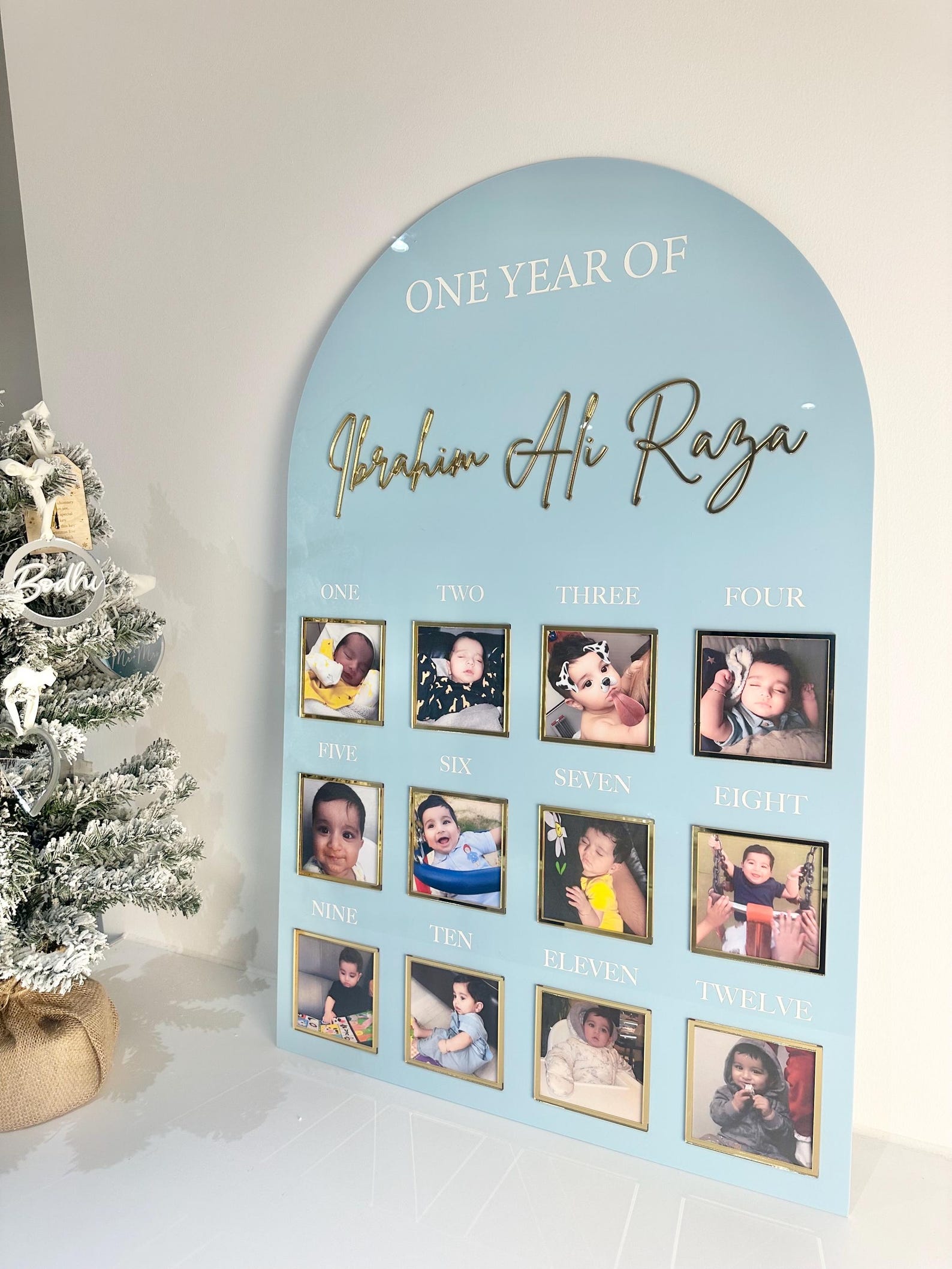 1st Birthday Photo Board, First Birthday Milestone Plaque, My First ...