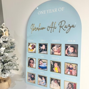 1st Birthday Photo Board, First Birthday Milestone Plaque, My First ...