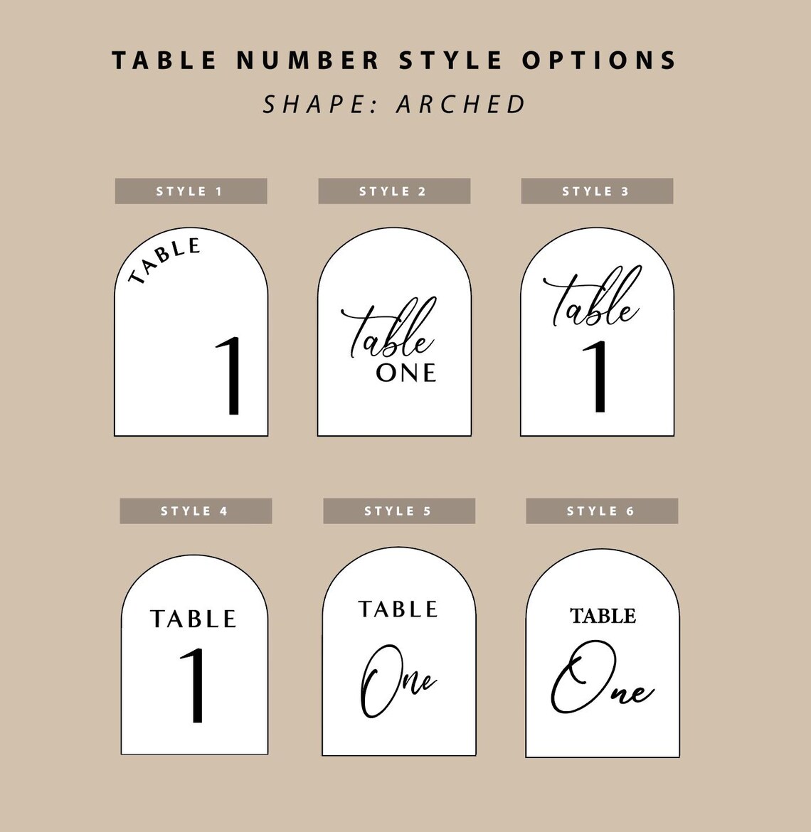 3D Acrylic Arched Table Numbers, Wedding Perspex Table Numbers, Custom ...