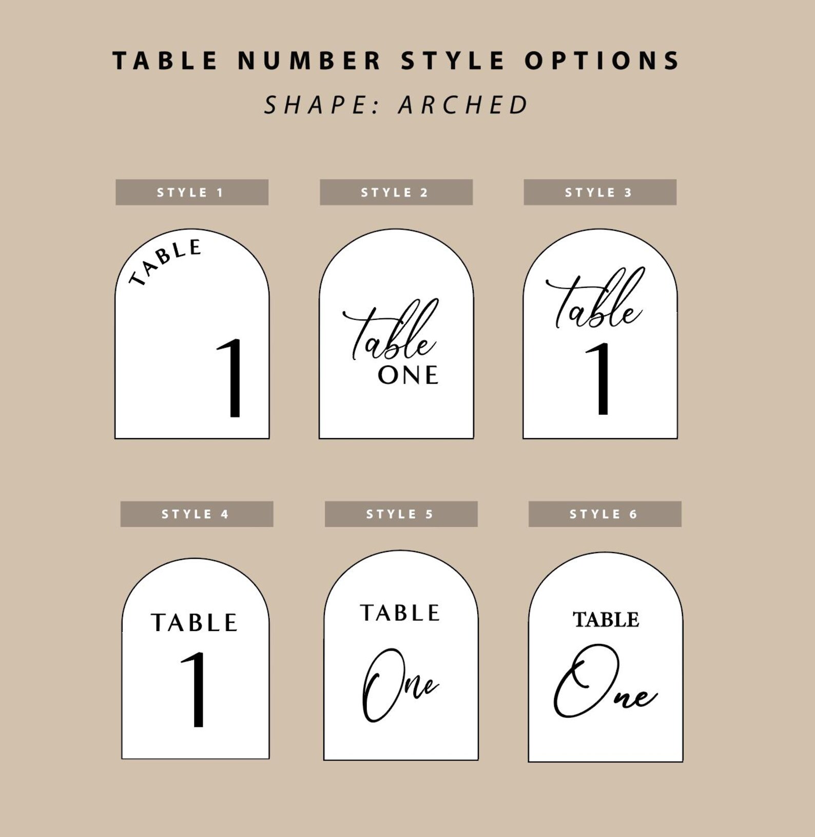 3D Acrylic Arched Table Numbers, Wedding Table Numbers, Acrylic Table ...