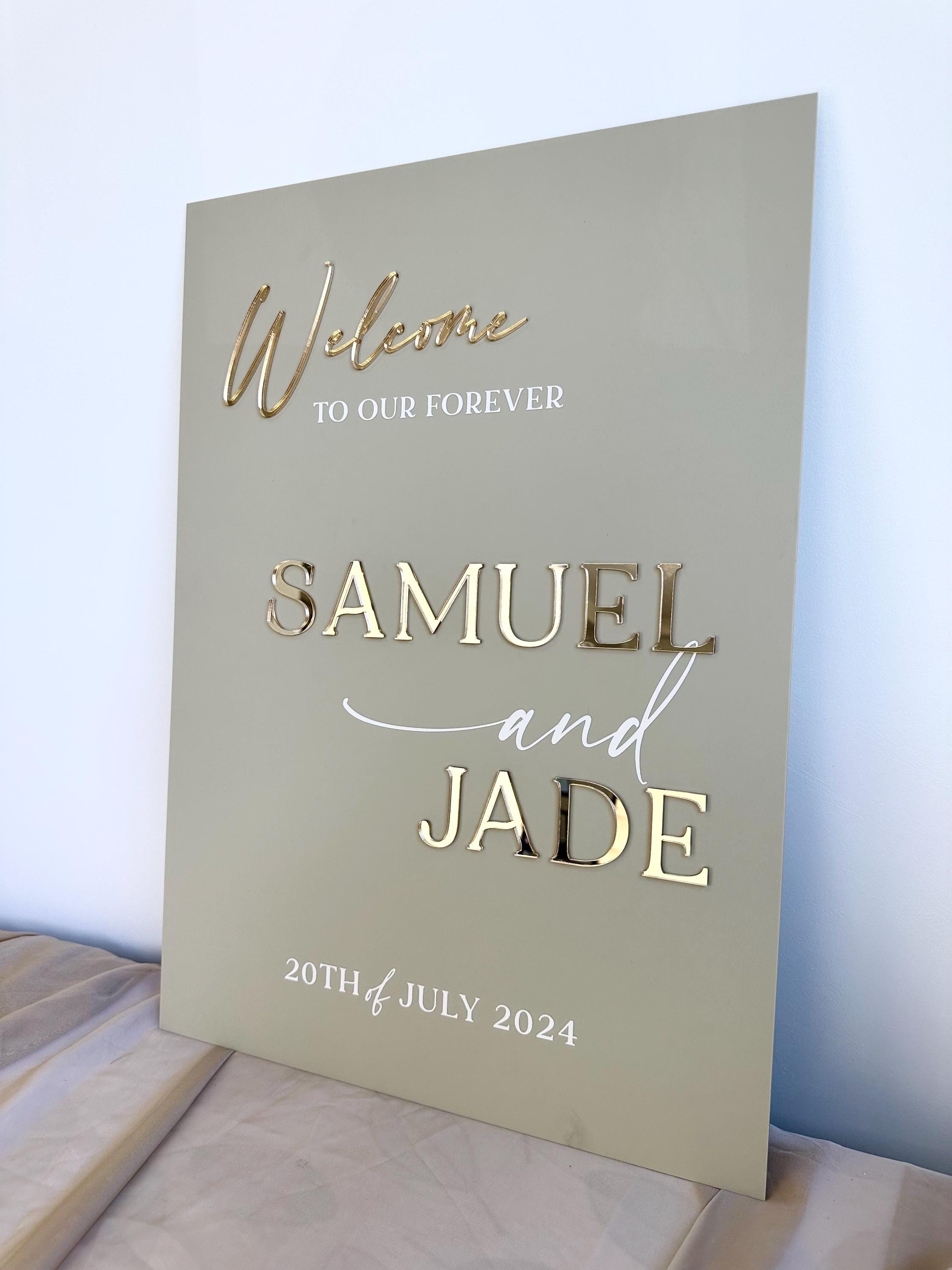 Acrylic Wedding Welcome Sign, 3D Acrylic Entrance Signage, Perspex ...