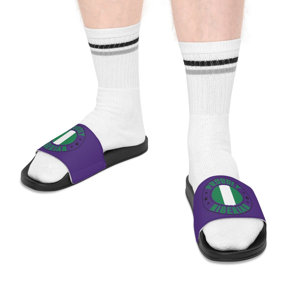 Nigerian Themed Purple Men's Slide Sandals - Etsy