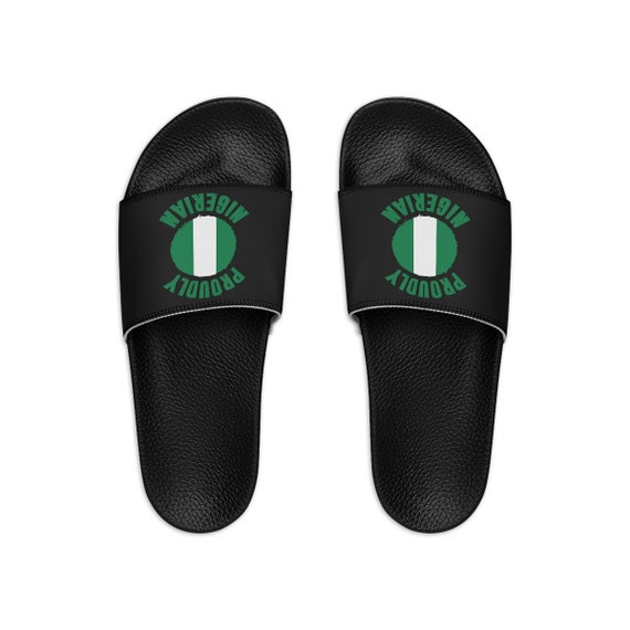 Nigerian Themed Black Men's Slide Sandals - Etsy
