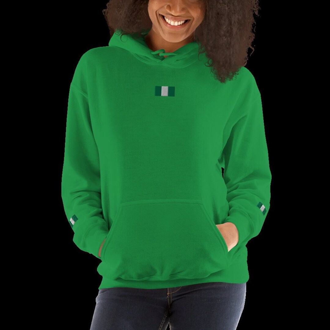 Nigerian Flag Themed Embroidered Unisex Hoodie - Etsy