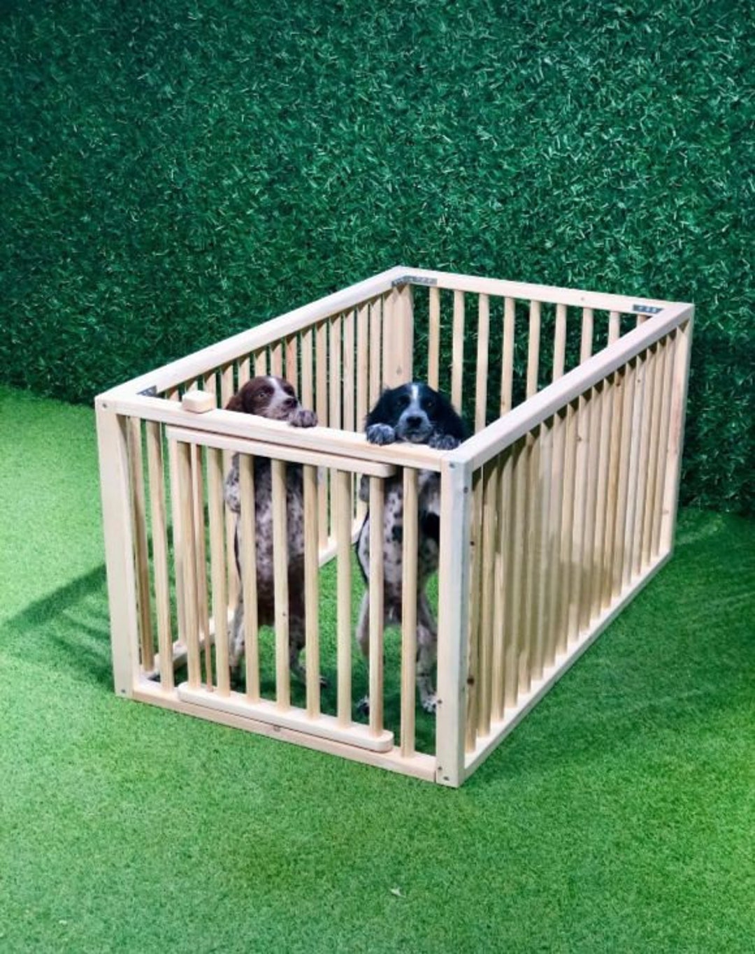 Indoor Wooden Dog House, Dog Fence, Dog Kennel, Puppy House With Gate ...