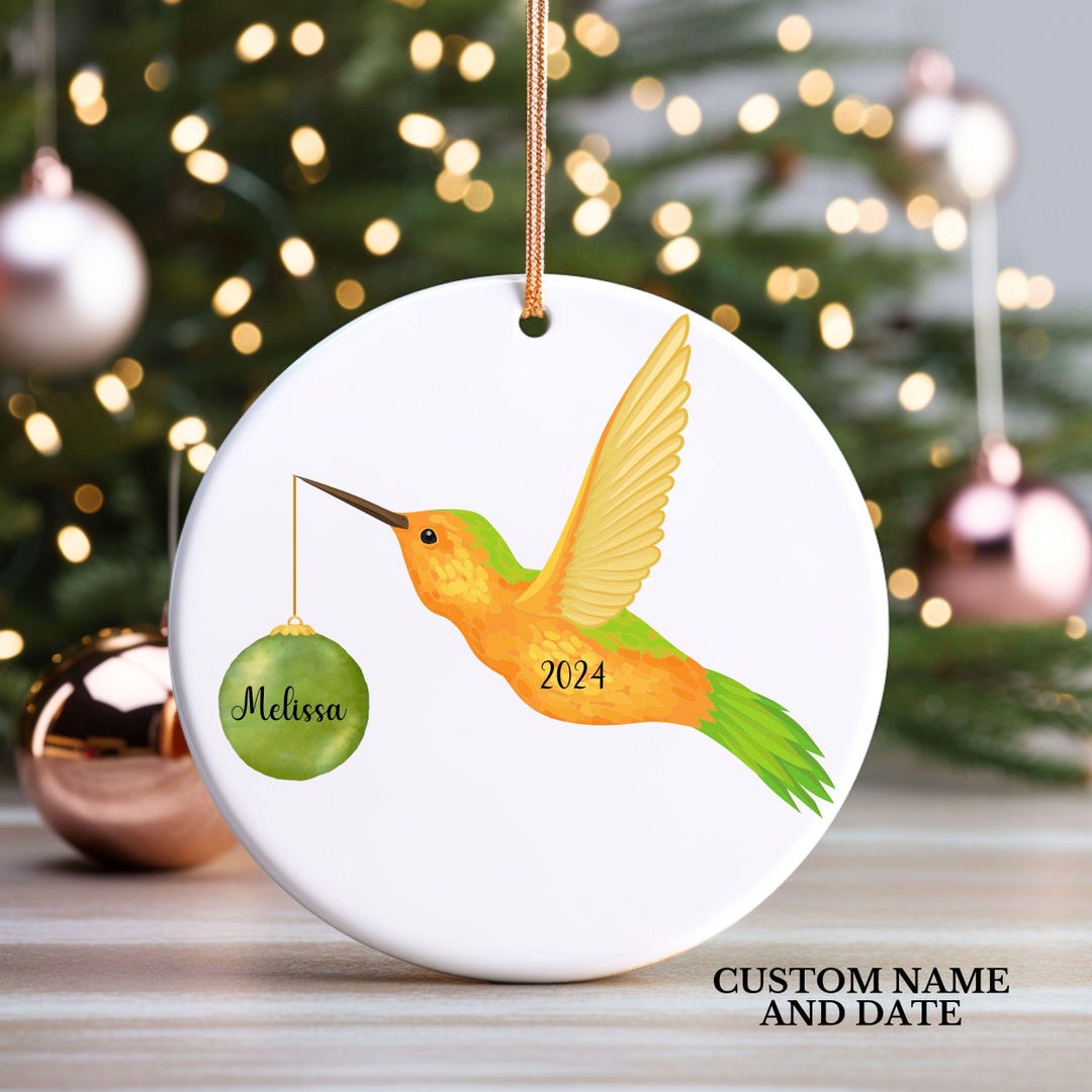 Personalized Hummingbird Tree Ornament, Ceramic Ornament, Christmas ...