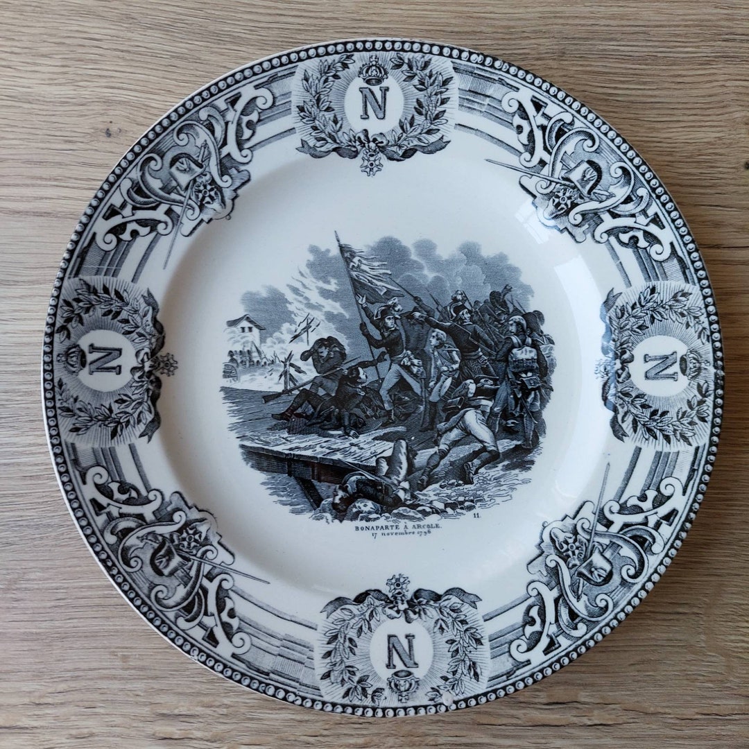 Boch La Louvière Plate Napoleon Bonaparte Black - Etsy