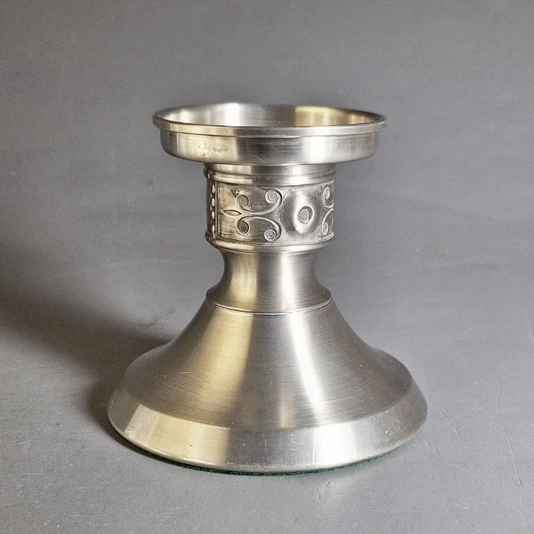 Rare Scandinavian Pewter Candle Holder by Hagness Norway, Dual-use ...