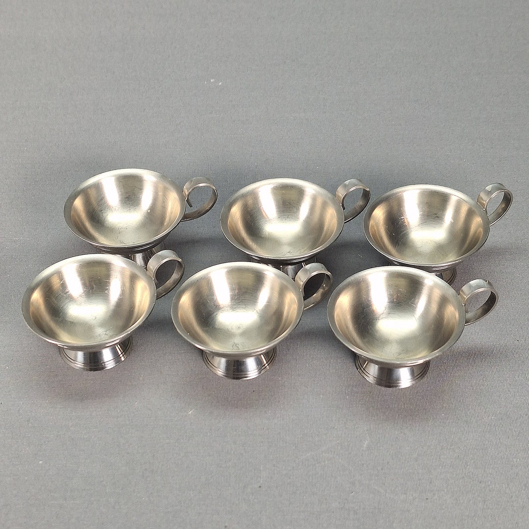 Vintage 6-piece Set of Pewter Punch Cups, by Gab Ten Made in Sweden ...