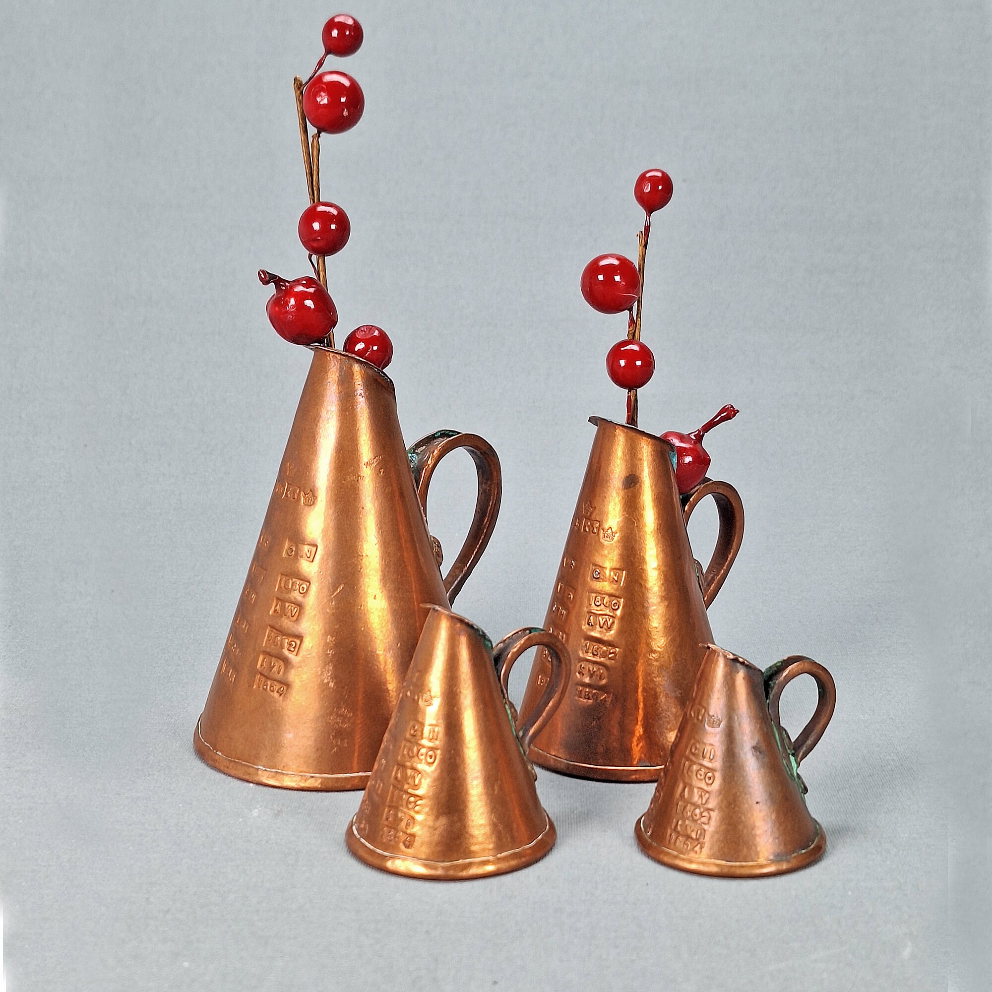 Antique Mid-1800s Collection: Complete Set of 4 Swedish Spirits Measure ...